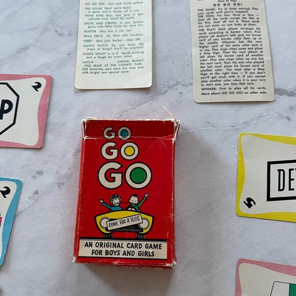 Games | Vtg 5s Go Go Go Card Game Arrco Playing Card Co For Boys Girls ...